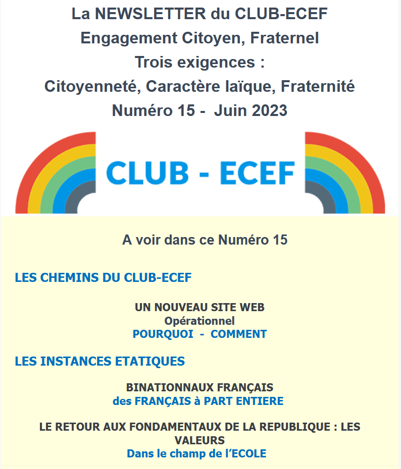 Newsletter du CLUB-ECEF – Numéro 15 - CLUB-ECEF